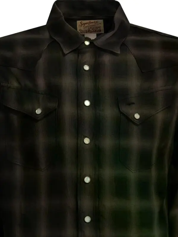 SUGAR CANE JEANS Western Check-print Shirt