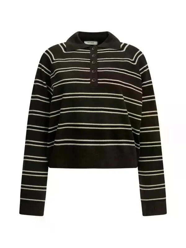 IVY OAK Iofarleigh Striped Long-sleeve Polo Sweater