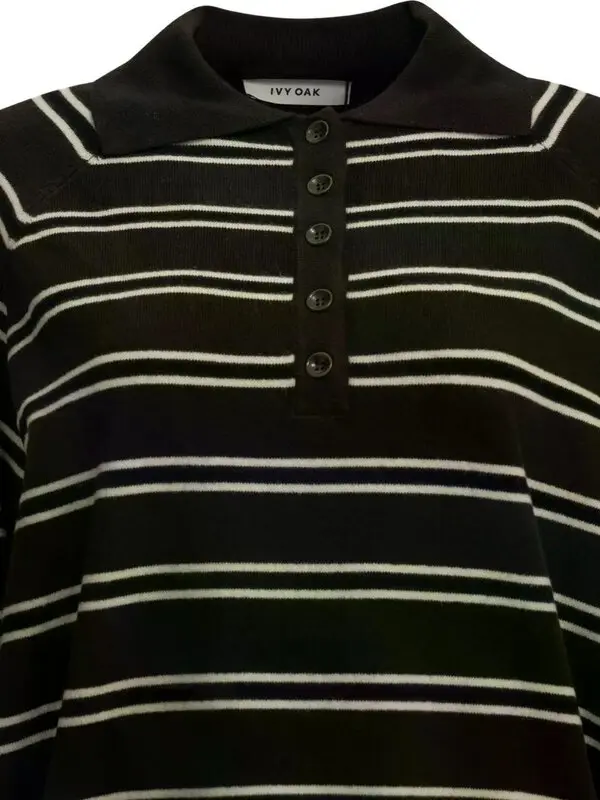 IVY OAK Iofarleigh Striped Long-sleeve Polo Sweater