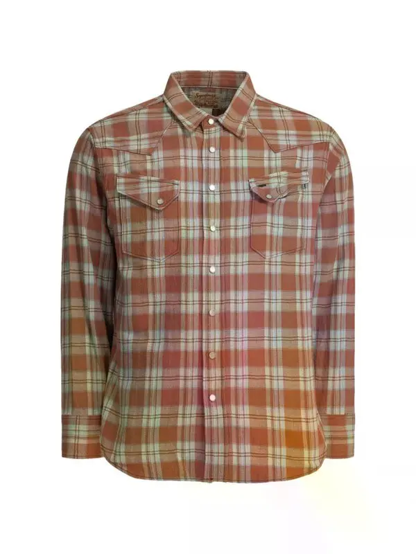 SUGAR CANE JEANS Western Check-pattern Shirt