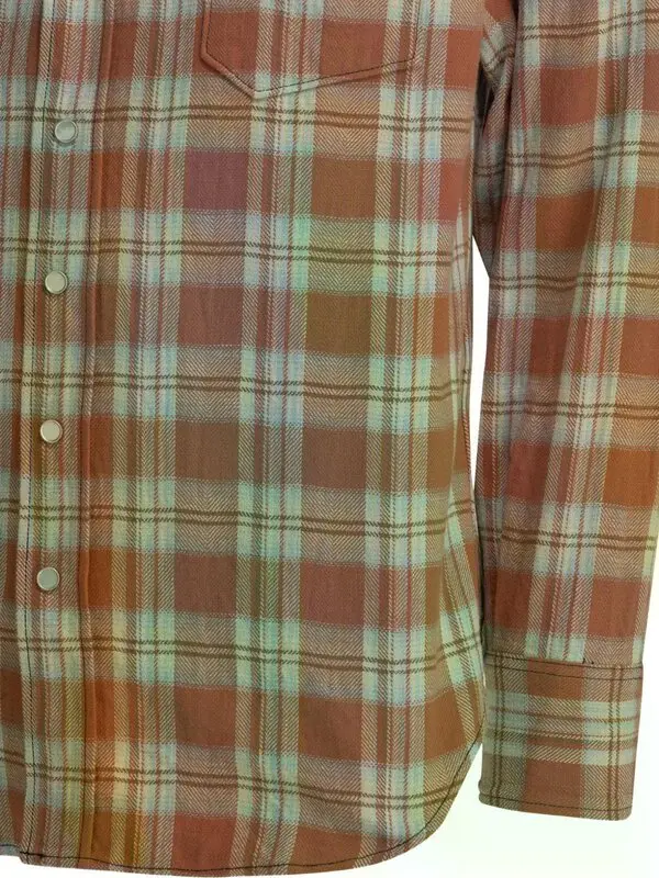 SUGAR CANE JEANS Western Check-pattern Shirt