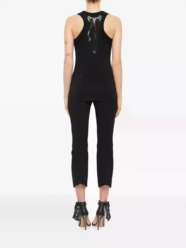 Alexander McQueen Eyelet-print Racerback Tank Top