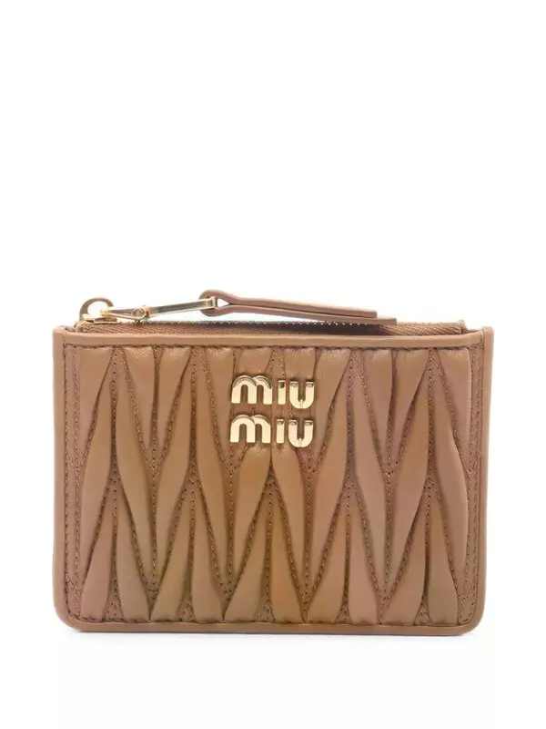 Miu Miu Logo-plaque Matelassé Card Case