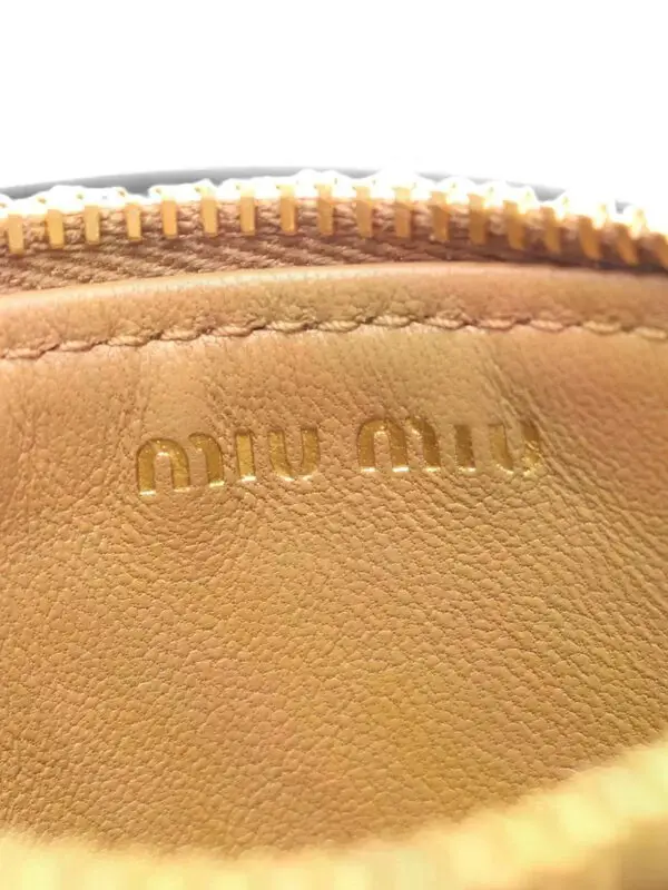 Miu Miu Logo-plaque Matelassé Card Case - Neutrals