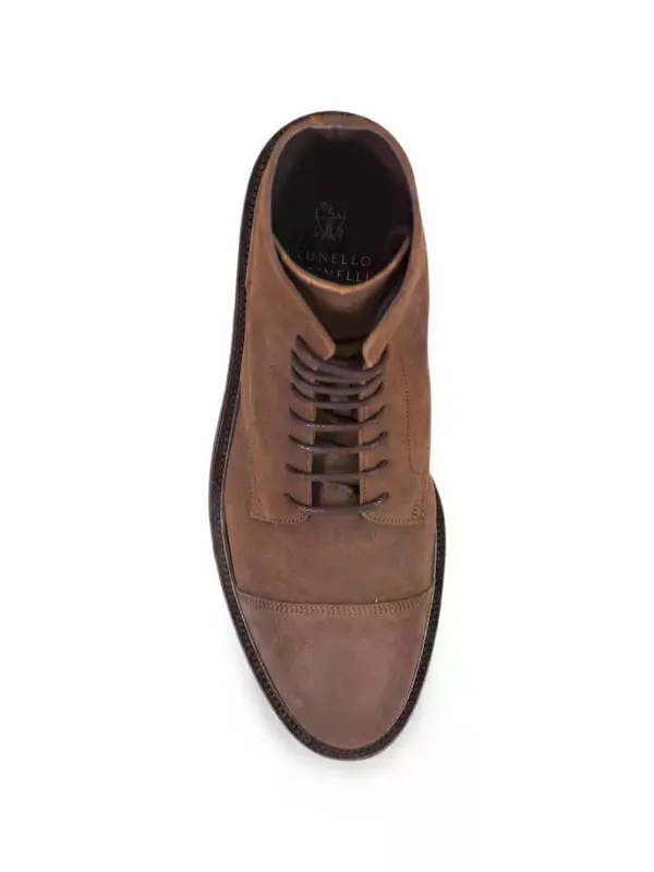 Brunello Cucinelli Lace-up Suede Boots