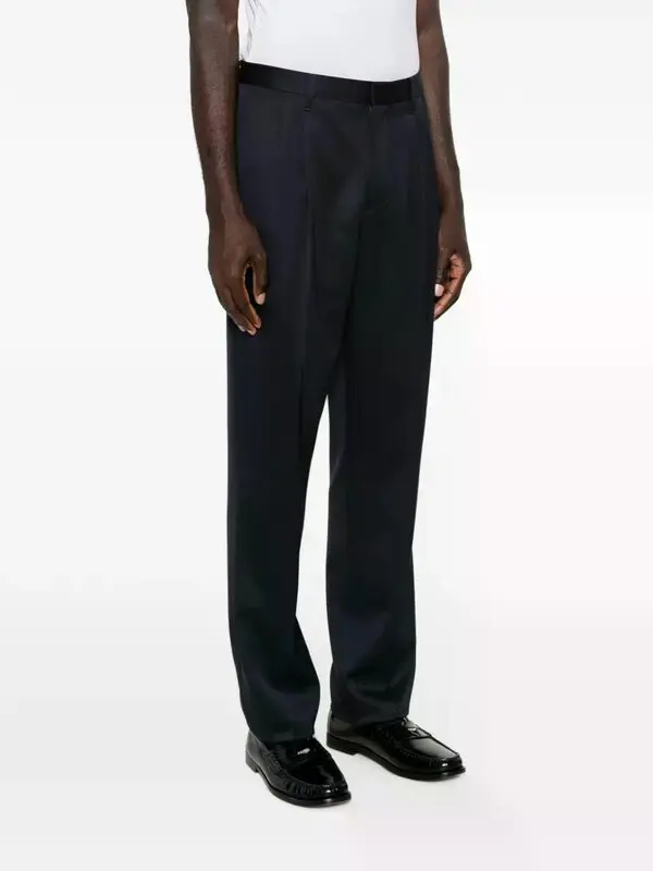 LARDINI Pleated Straight-leg Trousers
