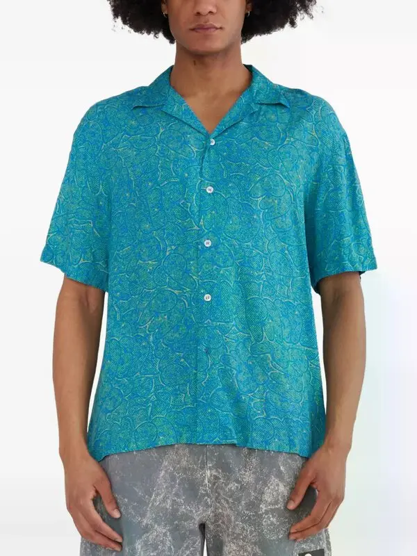 PAS DE MER Graphic-print Short-sleeve Shirt