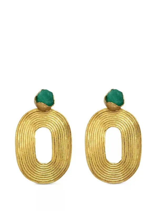 FENOMENA Front Back Waves Earrings - Gold