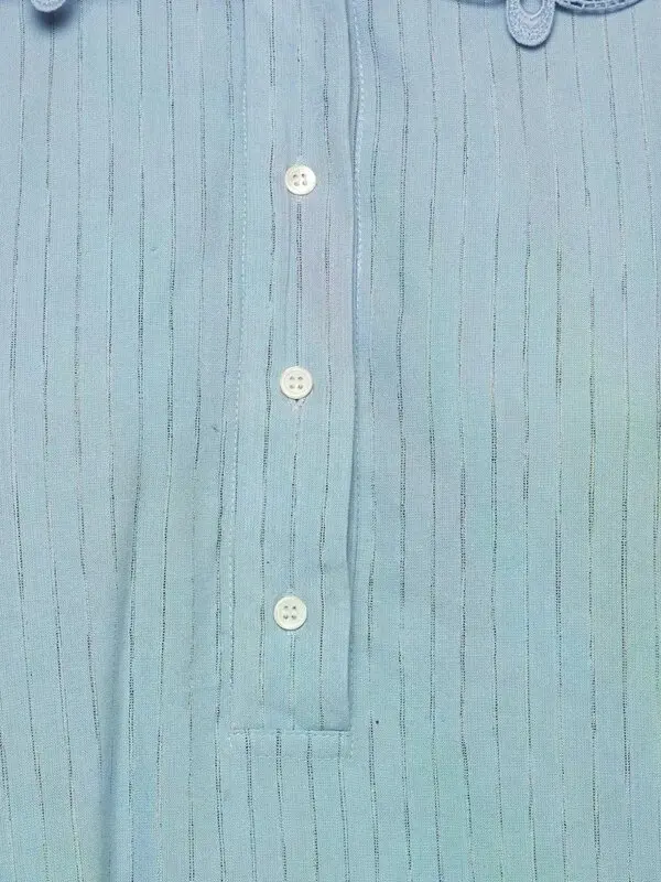 Sandro Peter-pan Collar Pinstripe Shirt - Blue