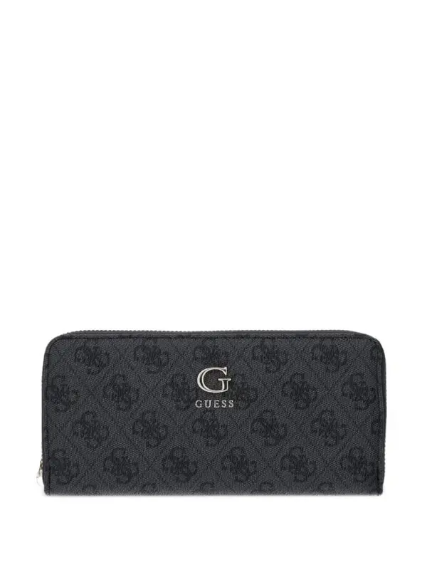 Guess Monogram-print Logo-plaque Wallet - Grey