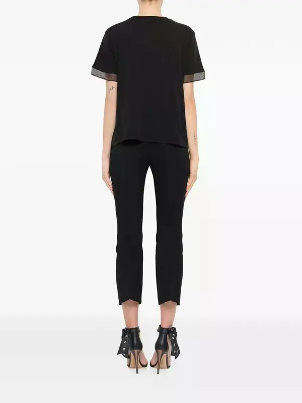 Alexander McQueen Fish Skull-printed Sheer-trim T-shirt