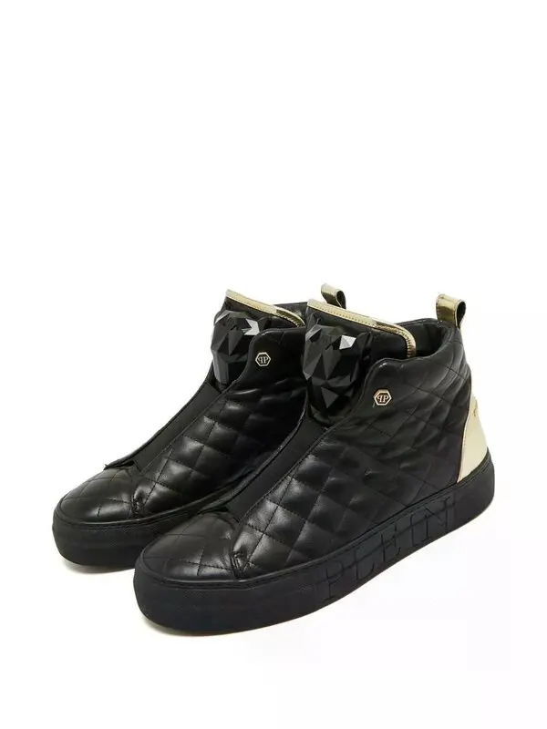 Philipp Plein Quilted Crystal-embellished Sneakers