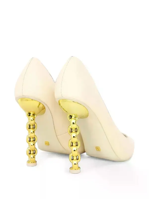 KAT MACONIE Lydia Chain-link Heel Pumps - White