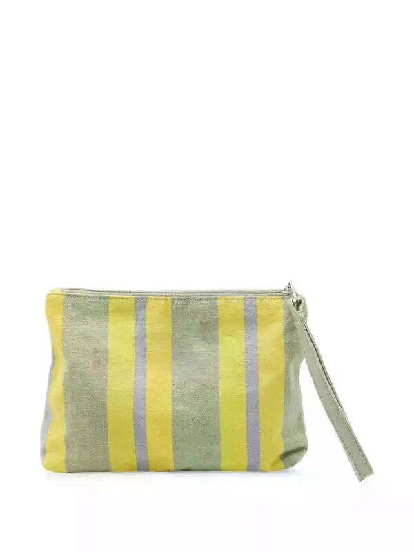 CAFÉ KITSUNÉ Striped Logo-embroidered Clutch Bag