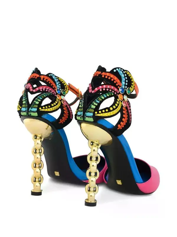 KAT MACONIE Ezili Crystal-embellished Chain-heel Pumps