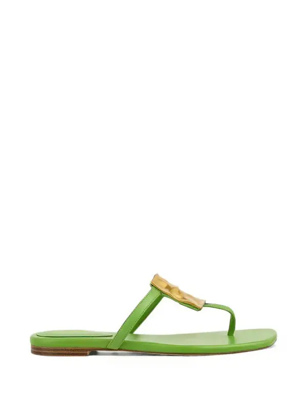 MARCCAIN Hammered-plaque Leather Sandals