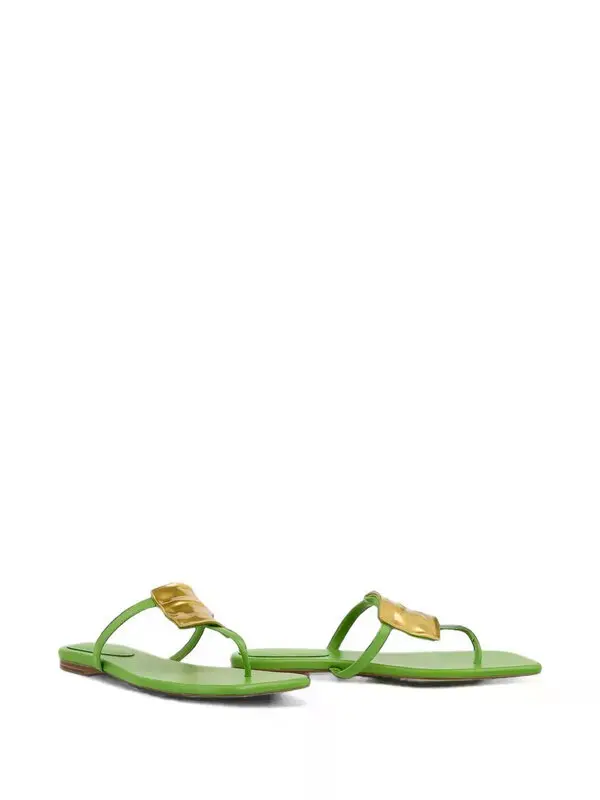 MARCCAIN Hammered-plaque Leather Sandals