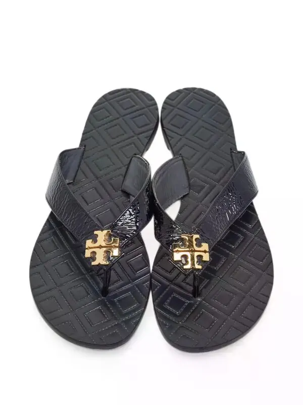Tory Burch Miller Logo-medallion Sandals - Black