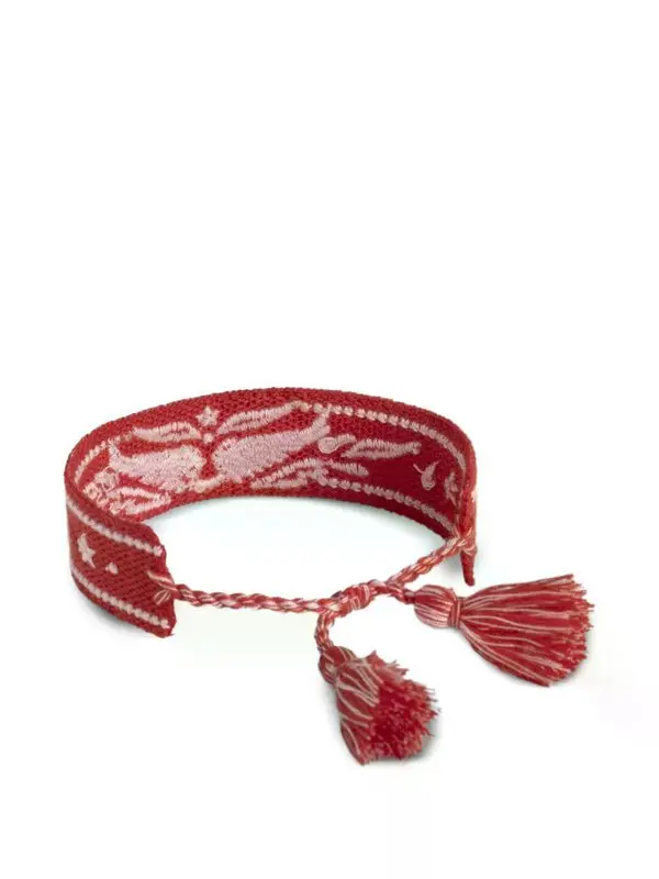 Zadig&Voltaire Woven Tassel Bracelet - Red