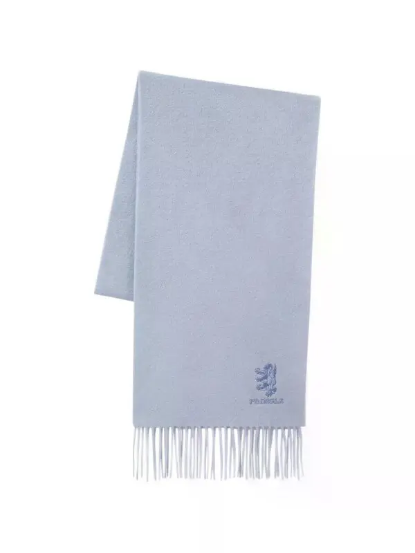 Pringle Of Scotland Fringed Lambswool Scarf - Blue