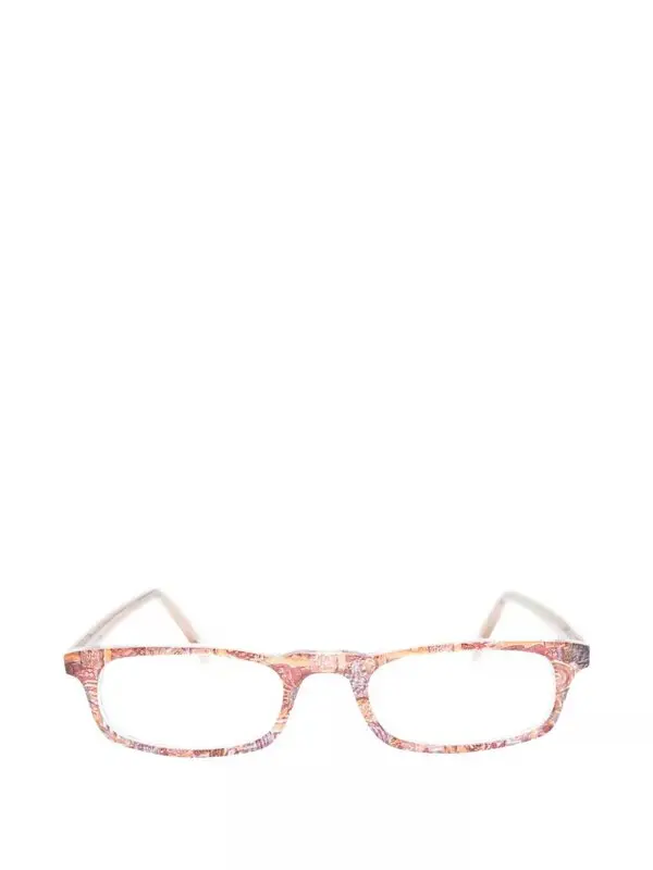 SOCIEL Abstract-pattern Rectangle-frame Glasses - Pink