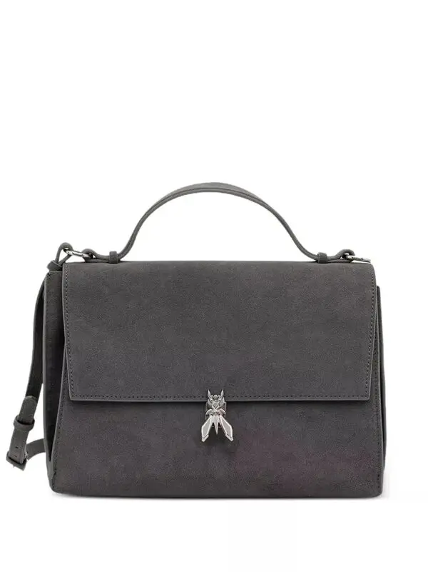 Patrizia Pepe Fly-logo Suede Tote Bag - Grey