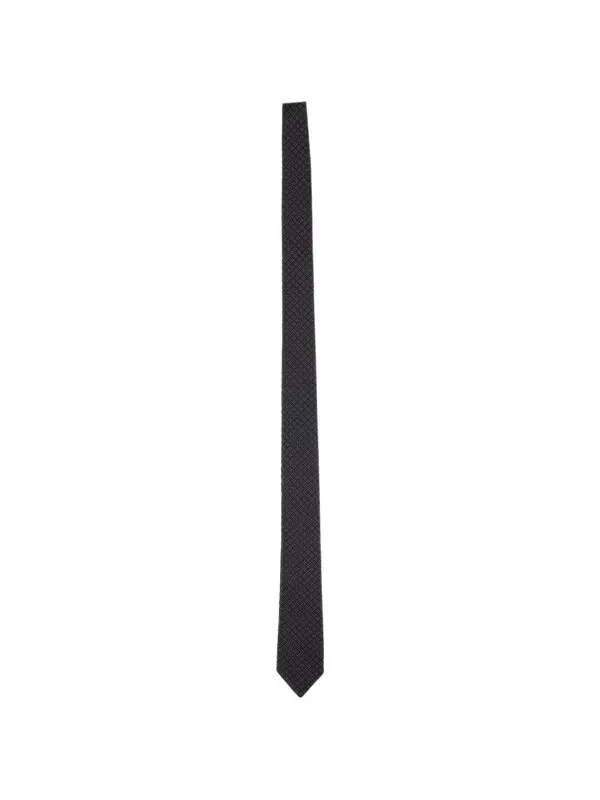 LARDINI Patterned Tie - Black
