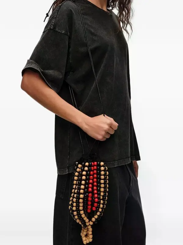 Bimba Y Lola Beaded Crochet Bucket Bag