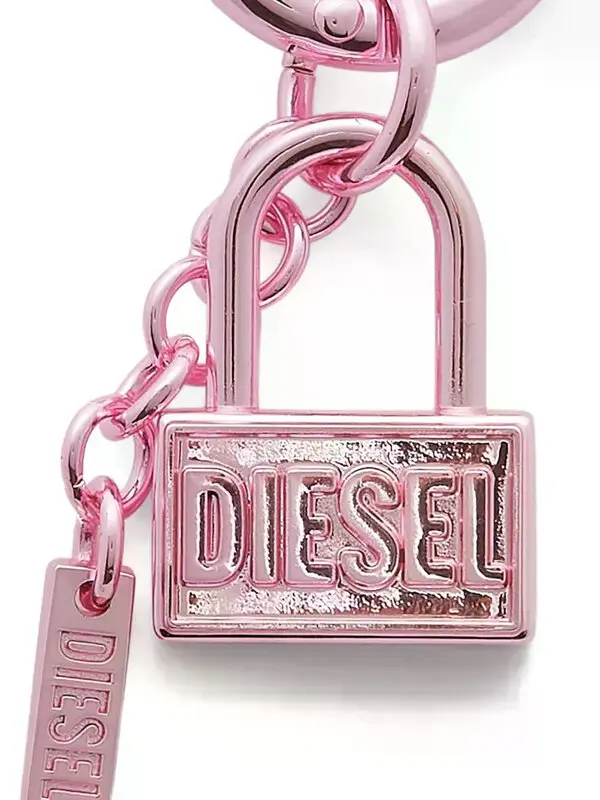 DIESEL® Metal Keyring Charm With Padlock Design