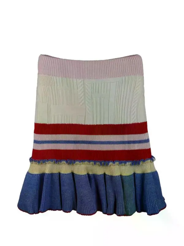 Alexander McQueen Ruffle-trim Cable-knit Midi Skirt