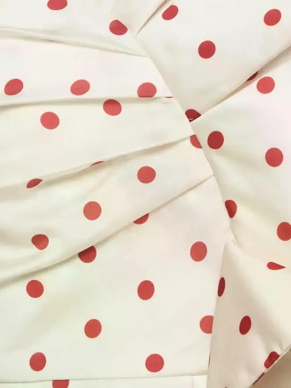 SELF-PORTRAIT Polka-dot Draped One-shoulder Top