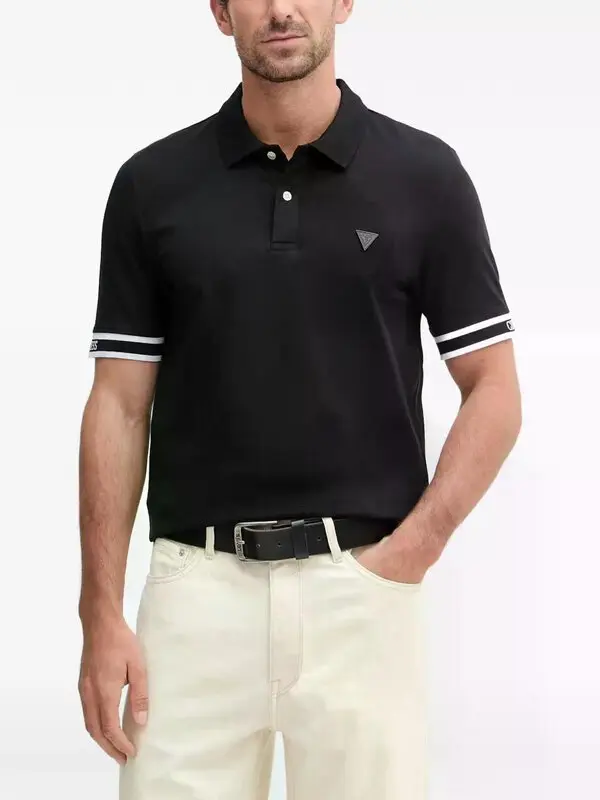 Guess Logo-patch Cotton Polo Shirt