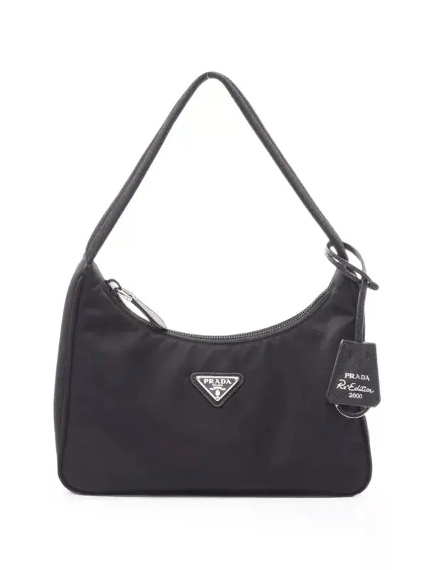 Prada 2010s Mini Re-edition 2000 Logo-plaque Handbag
