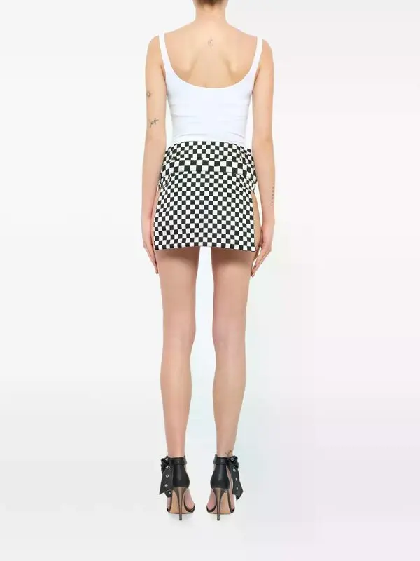 Givenchy Podium Check-pattern Side-slit Mini Skirt