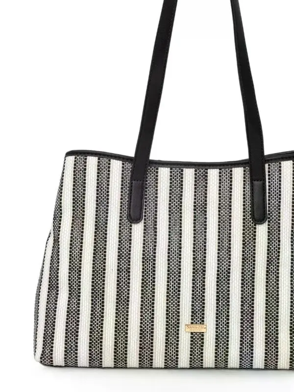 MORGAN Striped Heart-charm Tote Bag