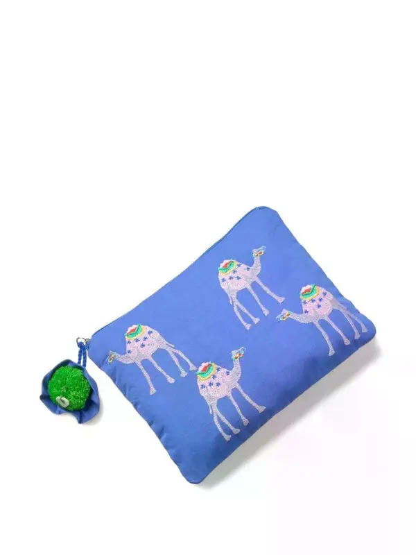 Nimo With Love Ortiga Camel-embroidered Clutch Bag