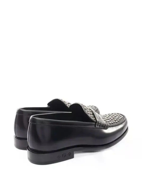 LOUIS VUITTON Stud-embellished Leather Loafers