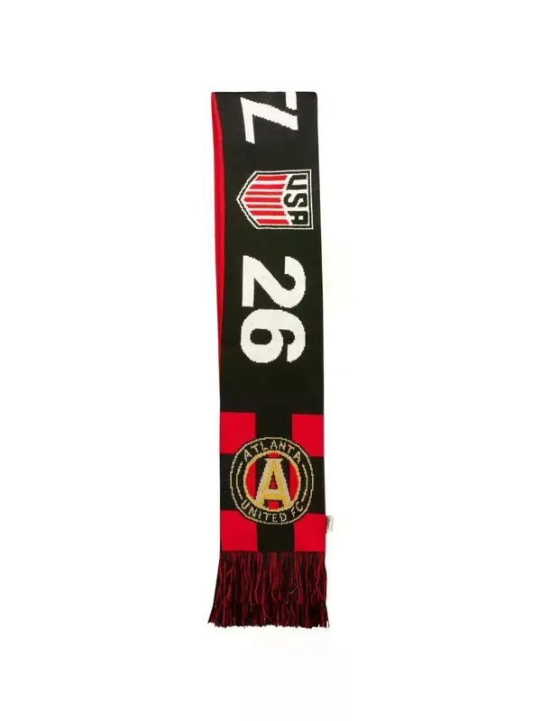 Wish Logo-knit Fringed Scarf