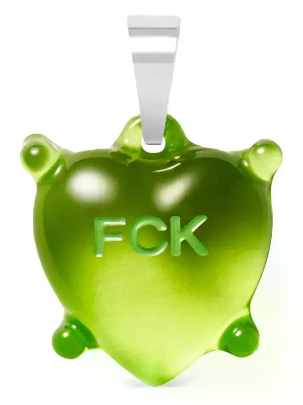 CRYSTAL HAZE Dilemma Heart 'fck' Necklace Pendant - Silver