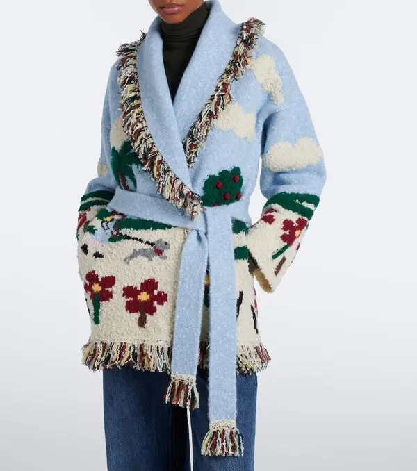 Alanui Casa Intarsia Wool-blend Cardigan
