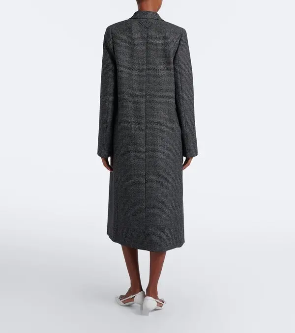 Prada Checked Virgin Wool Coat