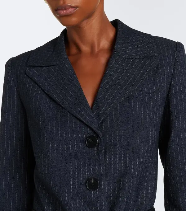 SELF-PORTRAIT Lace-trimmed Belted Blazer Dress
