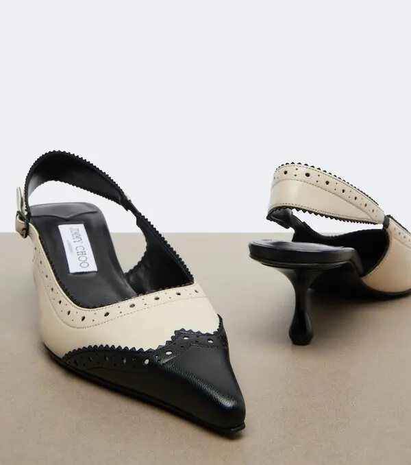JIMMY CHOO Amel Leather Slingback Pumps
