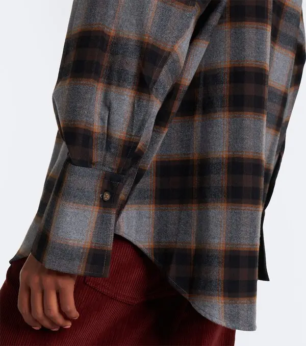 RÓHE Checked Cotton Flannel Shirt