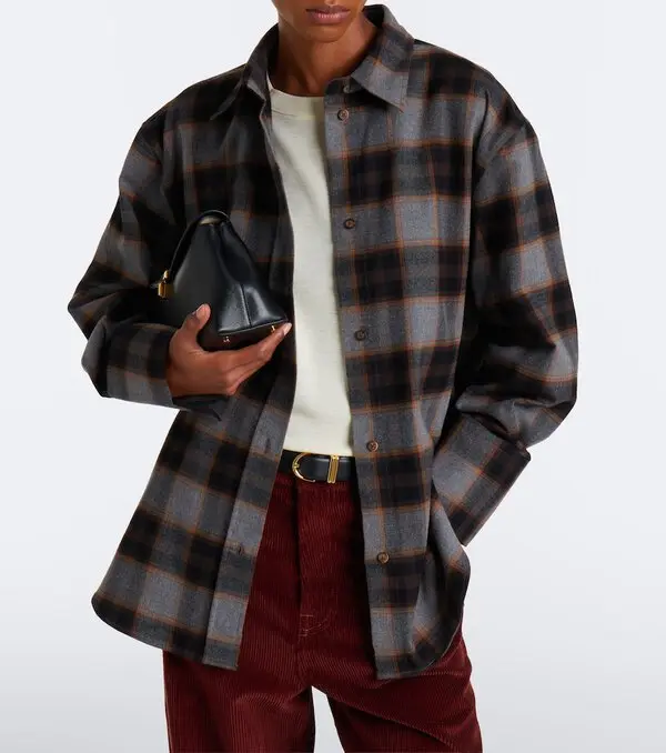 RÓHE Checked Cotton Flannel Shirt