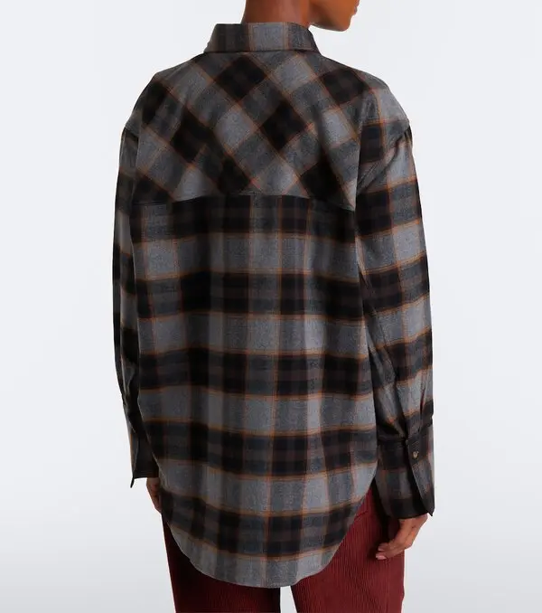 RÓHE Checked Cotton Flannel Shirt