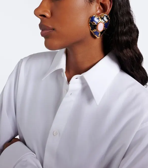 Saint Laurent Embellished Clip-on Earrings