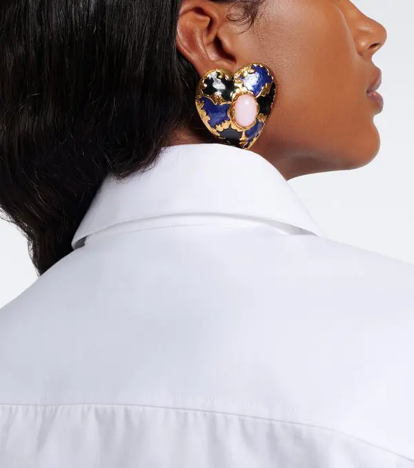 Saint Laurent Embellished Clip-on Earrings