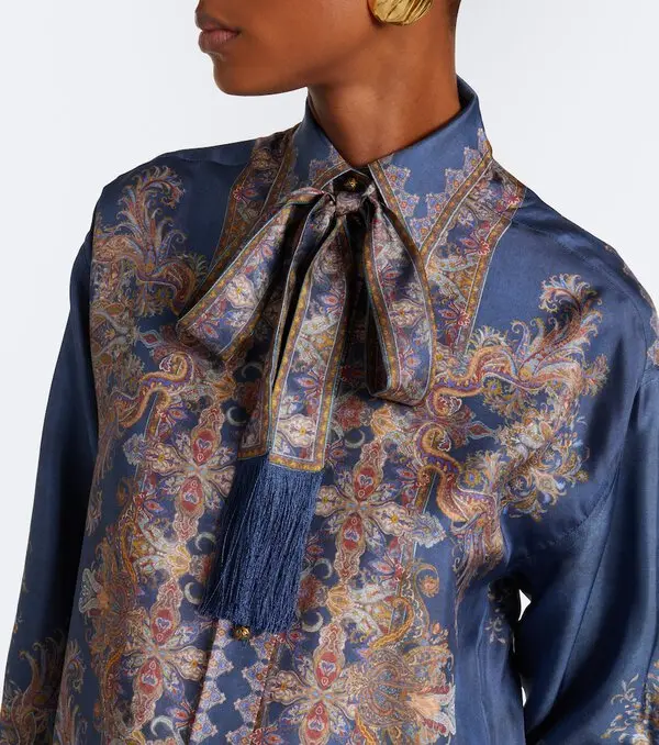 Zimmermann Valiant Paisley Silk Satin Blouse