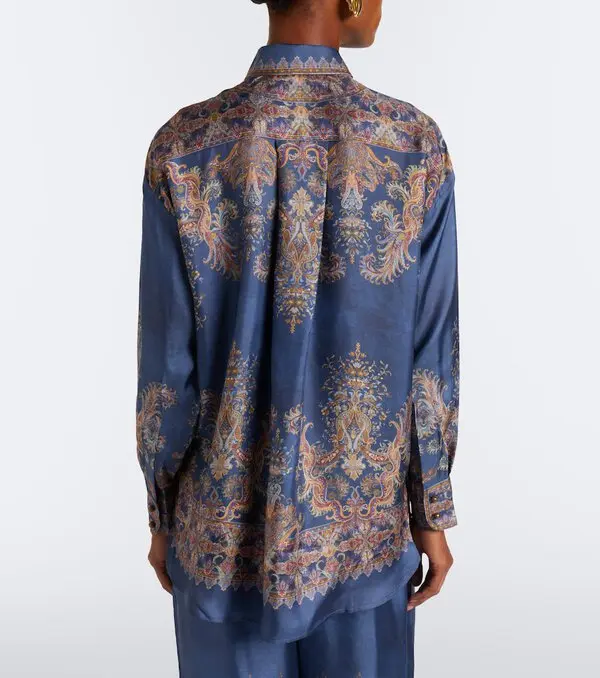 Zimmermann Valiant Paisley Silk Satin Blouse